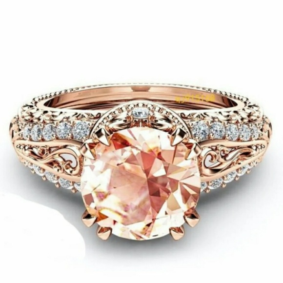 Lucky Girl Gifts | Jewelry | 8k Retro Rose Morganite Gold Ring | Poshmark